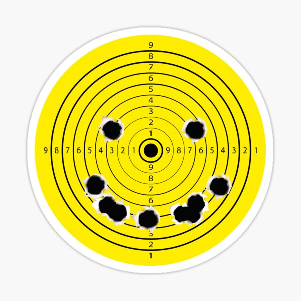 "Target smiley bullet holes" Sticker for Sale by artmatija | Redbubble