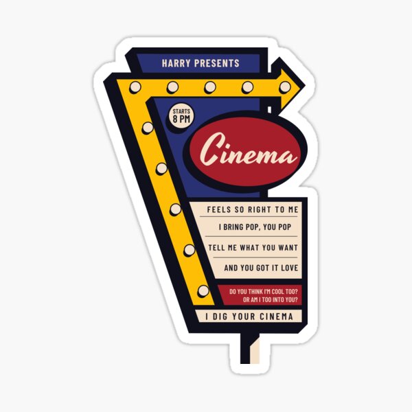 "Cinema Sticker" Sticker for Sale by ashleyconstance | Redbubble