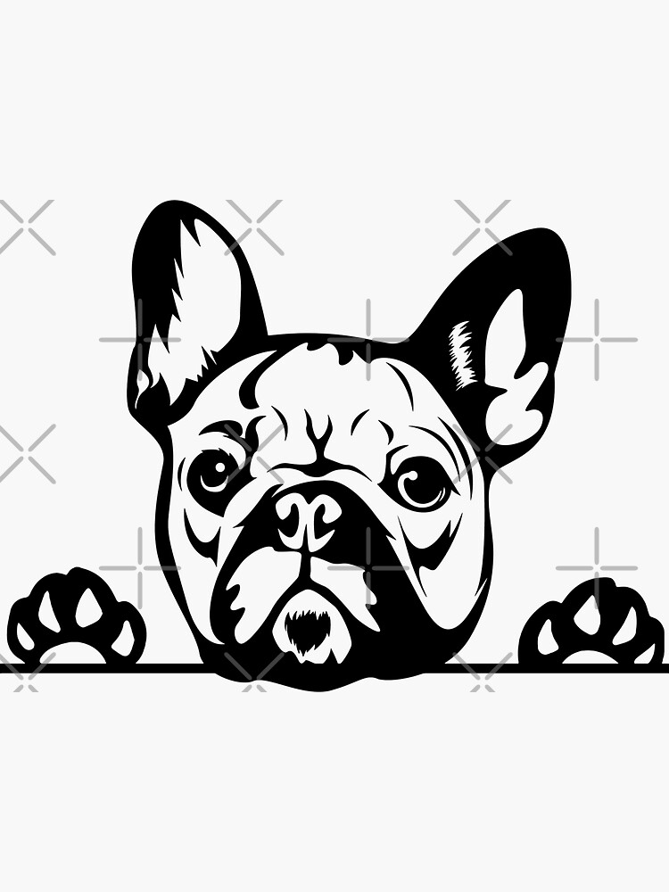 "Frenchie Outline" Sticker for Sale by Most-Mysterious | Redbubble
