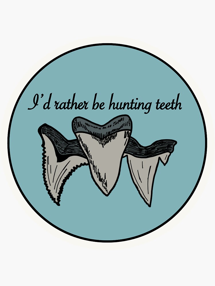 "Hunting shark teeth" Sticker for Sale by Alyssas6299 | Redbubble