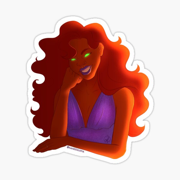 "Starfire portrait~" Sticker for Sale by nandsguima | Redbubble