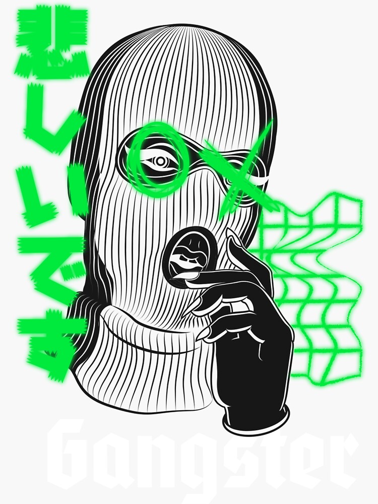 "gangster ski mask" Sticker for Sale by zupperman | Redbubble