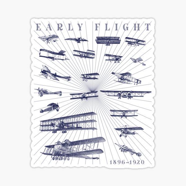 " Early Flight Vintage Retro Airplanes" Sticker for Sale by ...