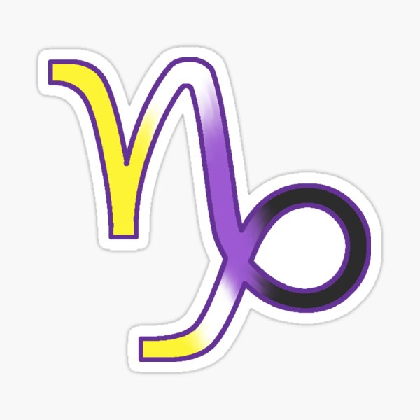 "Nonbinary Flag Capricorn Purple Border" Sticker for Sale by av ...