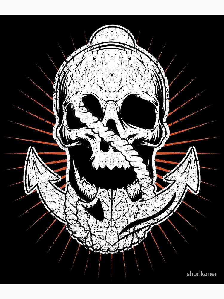 "Anchor and skull boat captain Maritime skeleton" Poster for Sale by ...