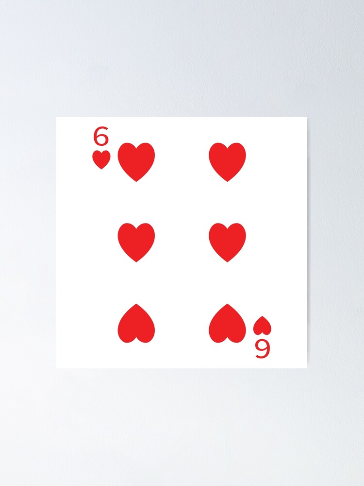 "Six of Hearts Playing Card Poker Card" Poster for Sale by johnta17 ...