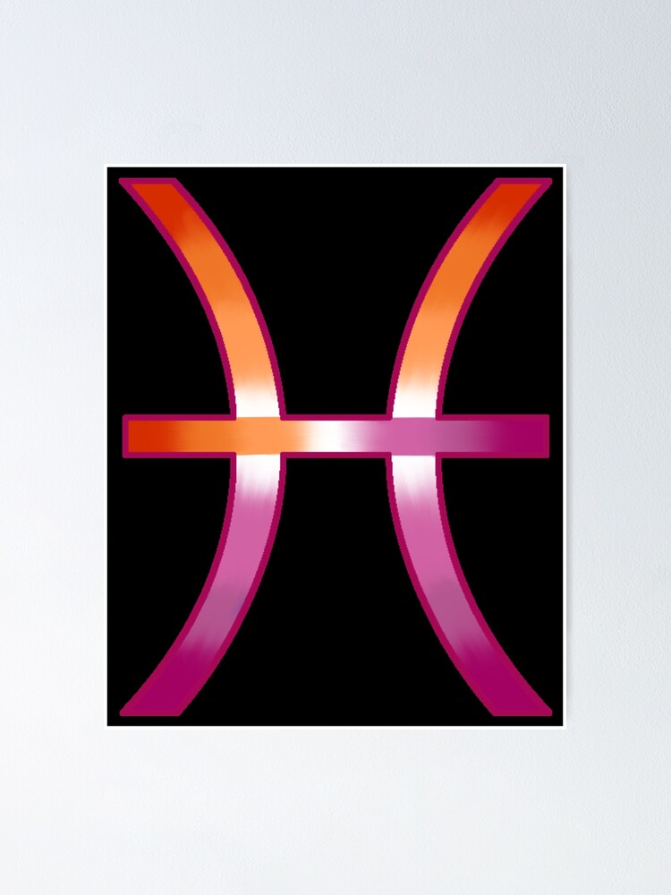 "Lesbian Flag Pisces Fuschia Border" Poster for Sale by av-potatogun ...