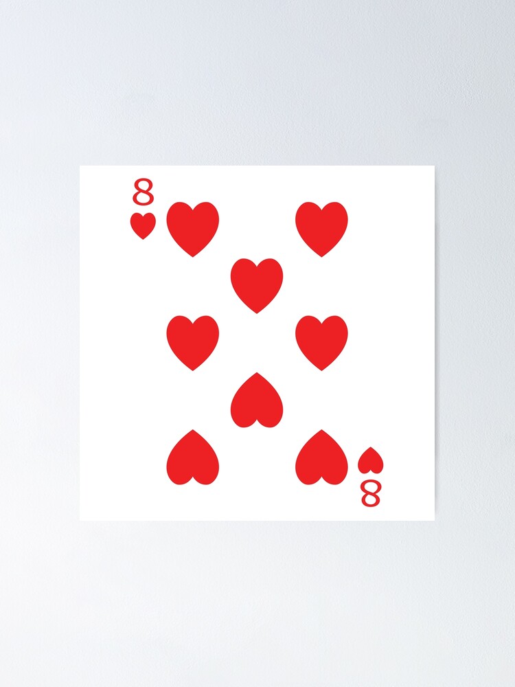 Póster «Carta de póquer de ocho de corazones» de johnta17 | Redbubble