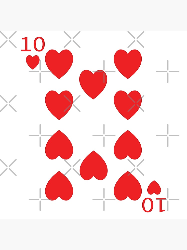 Póster «Diez de Corazones Naipe Carta de Póquer» de johnta17 | Redbubble