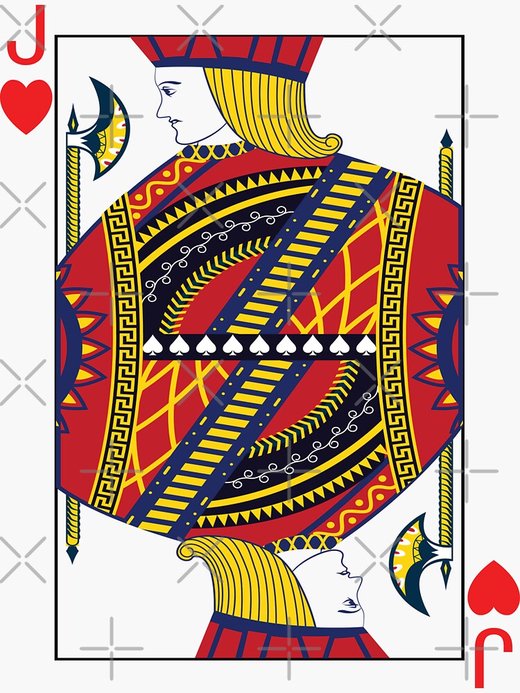 Pegatina «Jota de Corazones Naipe Carta de Póquer» de johnta17 | Redbubble