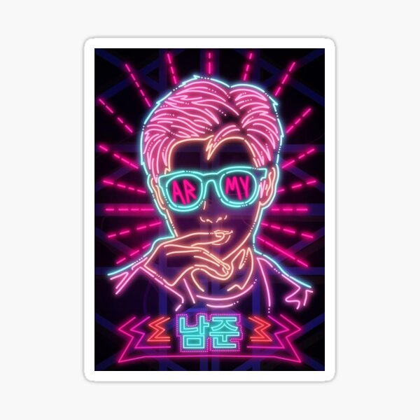 "Armys Leader Neon Art " Sticker by loicfloyd222 | Redbubble