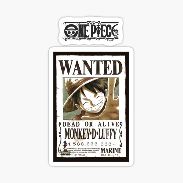 "One Piece Luffy wanted " Sticker for Sale by GynKafu | Redbubble
