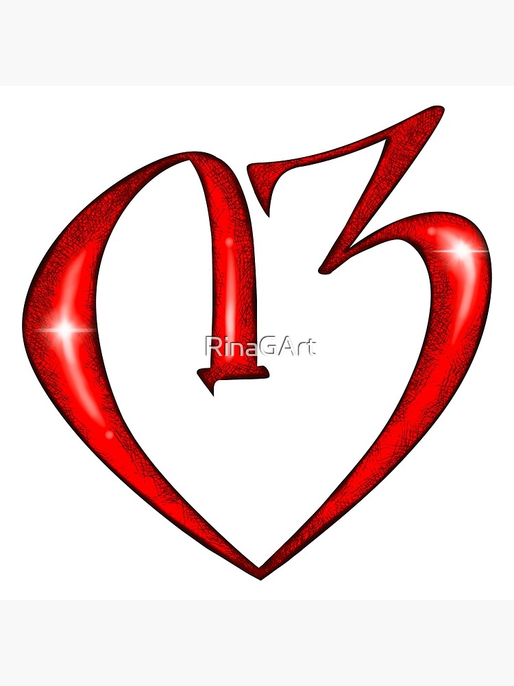 "Stylized red number thirteen " Poster for Sale by RinaGArt | Redbubble