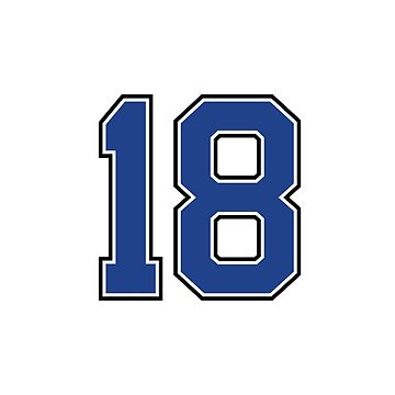 "Number 18 lucky sports jersey eighteen" Sticker for Sale by HeavyStyle ...