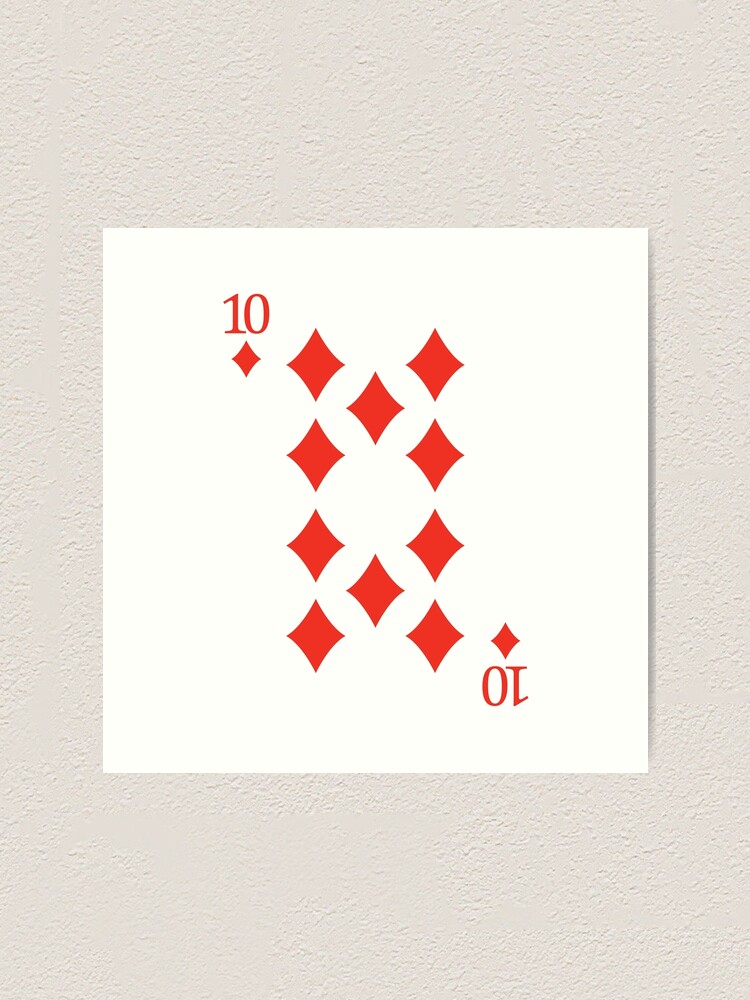 "Ten of Diamonds Playing Card Poker Card" Art Print for Sale by ...