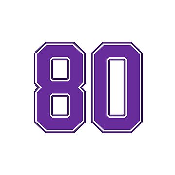 "Purple Number 80 lucky sports jersey eighty" Photographic Print for ...
