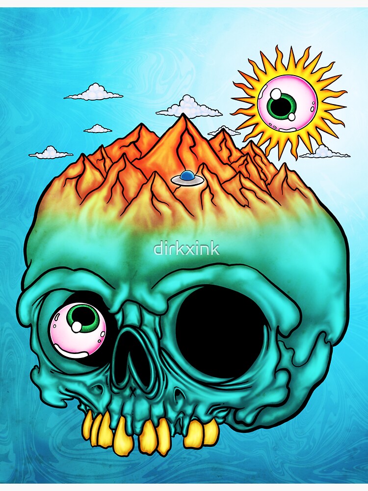 "Skull Landscape " Sticker for Sale by dirkxink | Redbubble