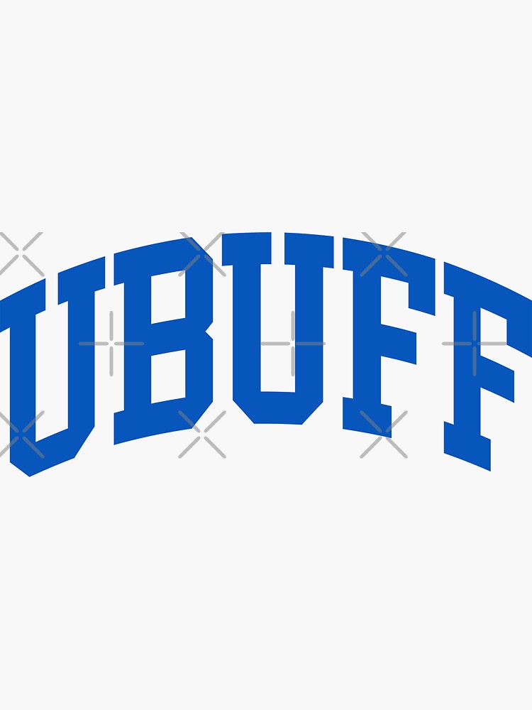 "ubuff - college font curved" Sticker for Sale by scollegestuff | Redbubble