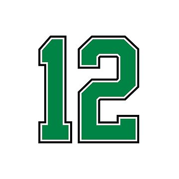 "12 number, green lucky sports twelve" Sticker for Sale by ArtIsParty ...