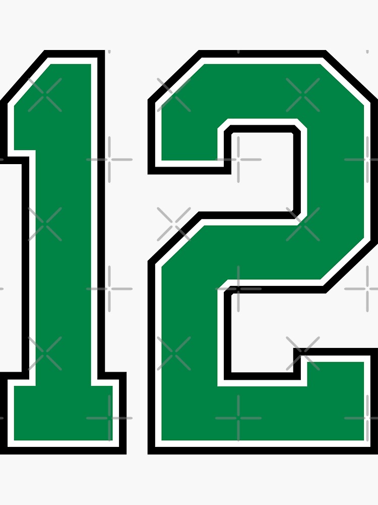 "12 number, green lucky sports twelve" Sticker for Sale by ArtIsParty ...