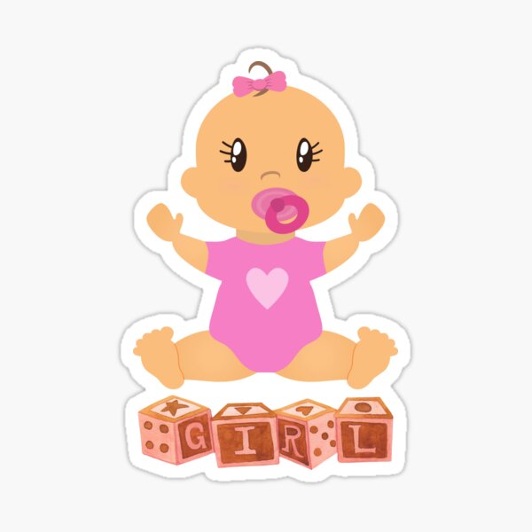 "Cute baby born girl" Sticker for Sale by SweetKidsDesign | Redbubble