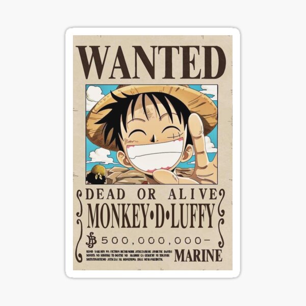 "wanted luffy" Sticker for Sale by capiiie | Redbubble