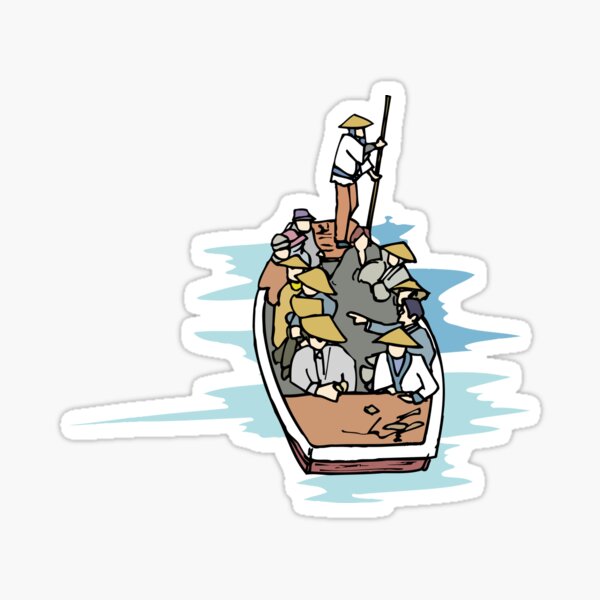 "Japanese River Rafting" Sticker for Sale by JustCoolShop | Redbubble