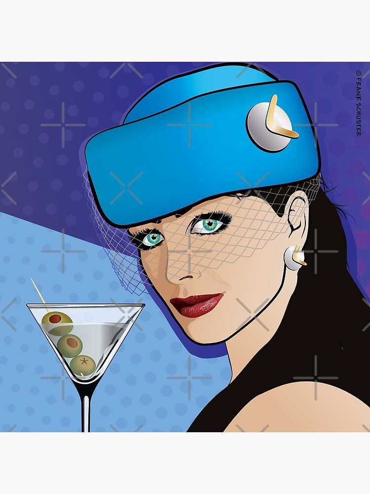 "Pop Art Woman Portrait Illustration Martini Lady" Poster for Sale by ...