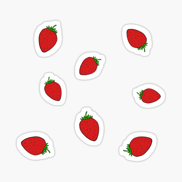 "Strawberries" Sticker for Sale by sikmnxj | Redbubble