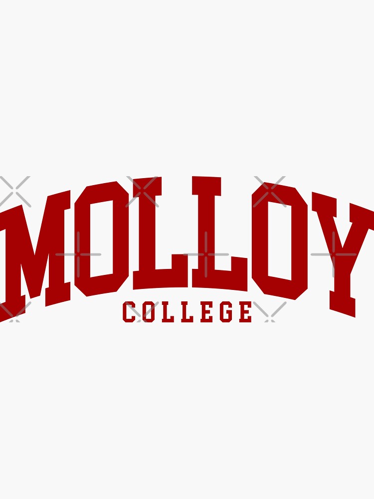 "molloy - college font curved" Sticker for Sale by scollegestuff ...