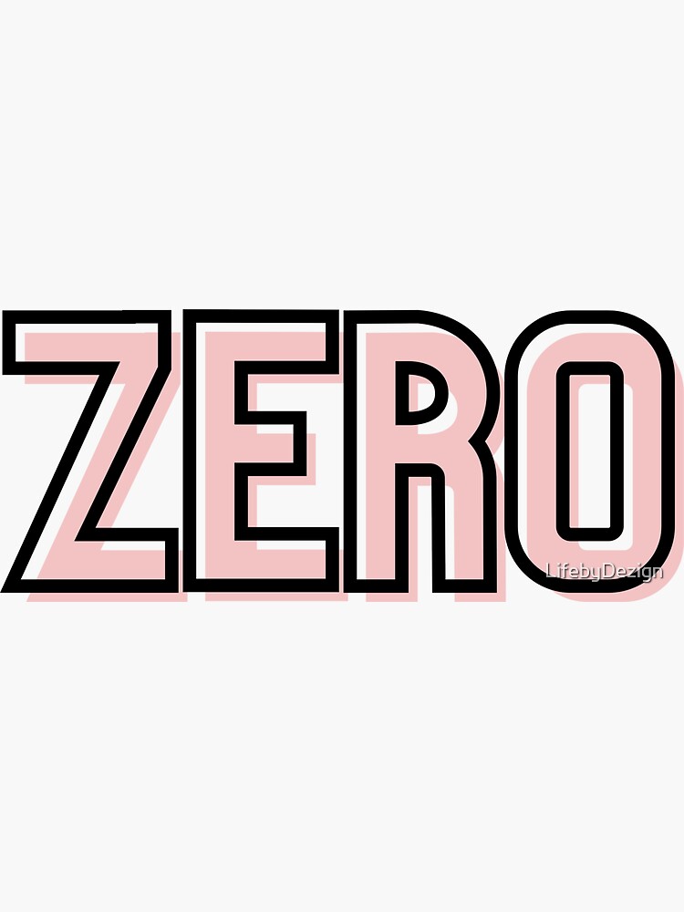 " Cool Aesthetic Pink and Black Number Zero for Journals, Phones, Water ...