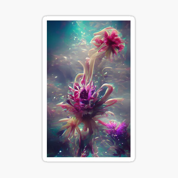 "Alien Flowers" Sticker for Sale by Visual-Fantasy | Redbubble