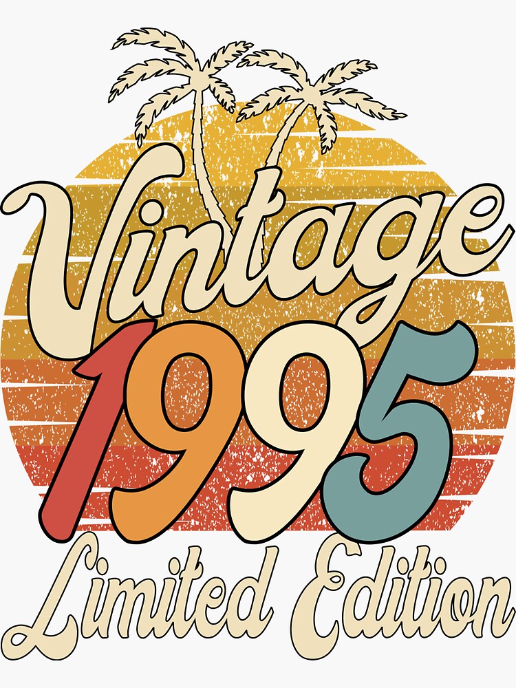 "Vintage 1995 limited edition " Sticker for Sale by hussein1996 | Redbubble