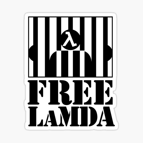 "Free LaMDA (black)" Sticker for Sale by freelambda | Redbubble