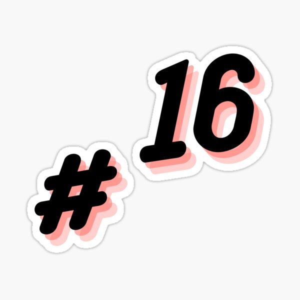 "#16 Birthday, Birthday Black" Sticker for Sale by ALMorgan16 | Redbubble