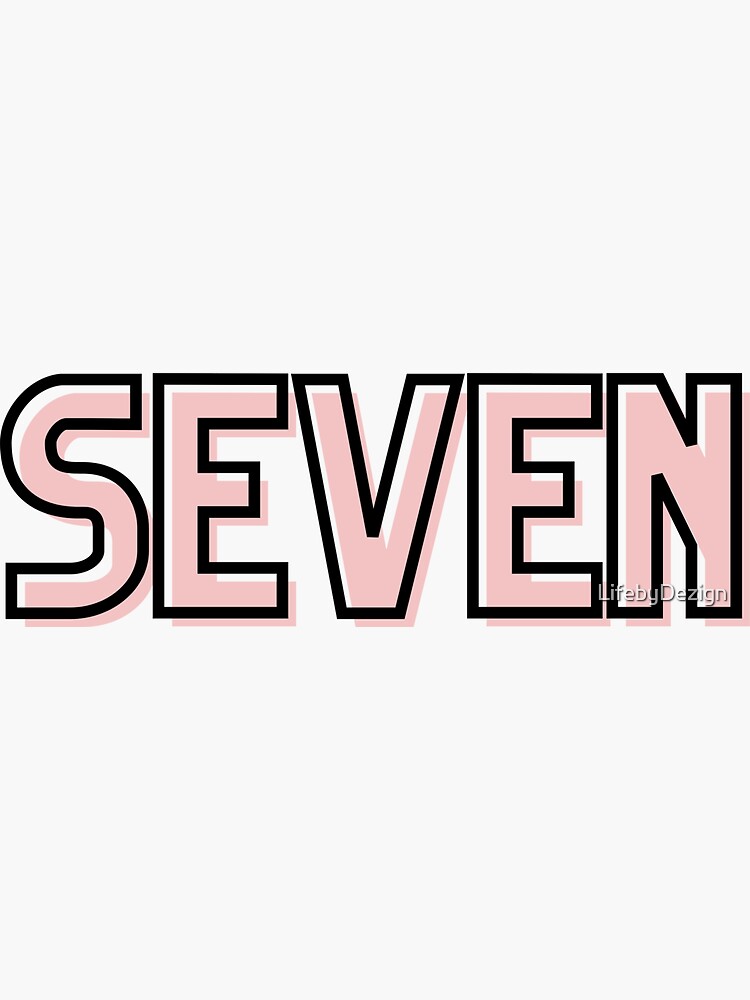 Pegatina «Cool Aesthetic Pink and Black Number Seven para diarios ...