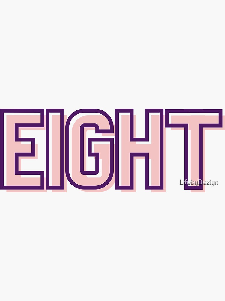 "Cool Aesthetic Pink and Purple Number Eight for Journals, Phones ...
