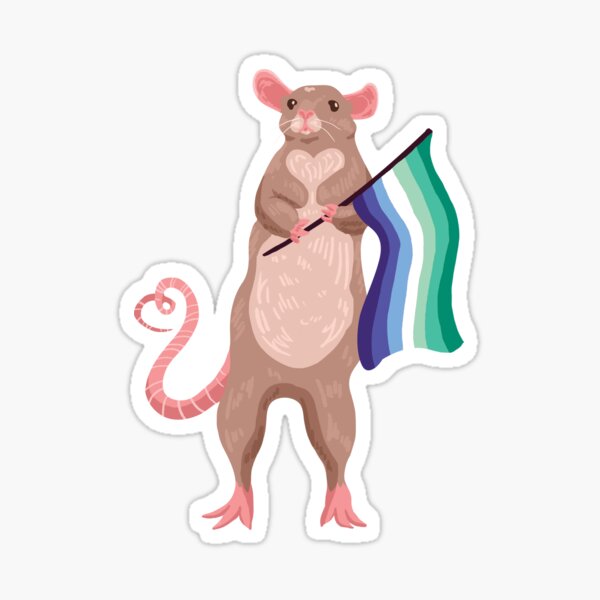 "Pride Rat (Gay Pride Flag)" Sticker for Sale by SquashShop | Redbubble
