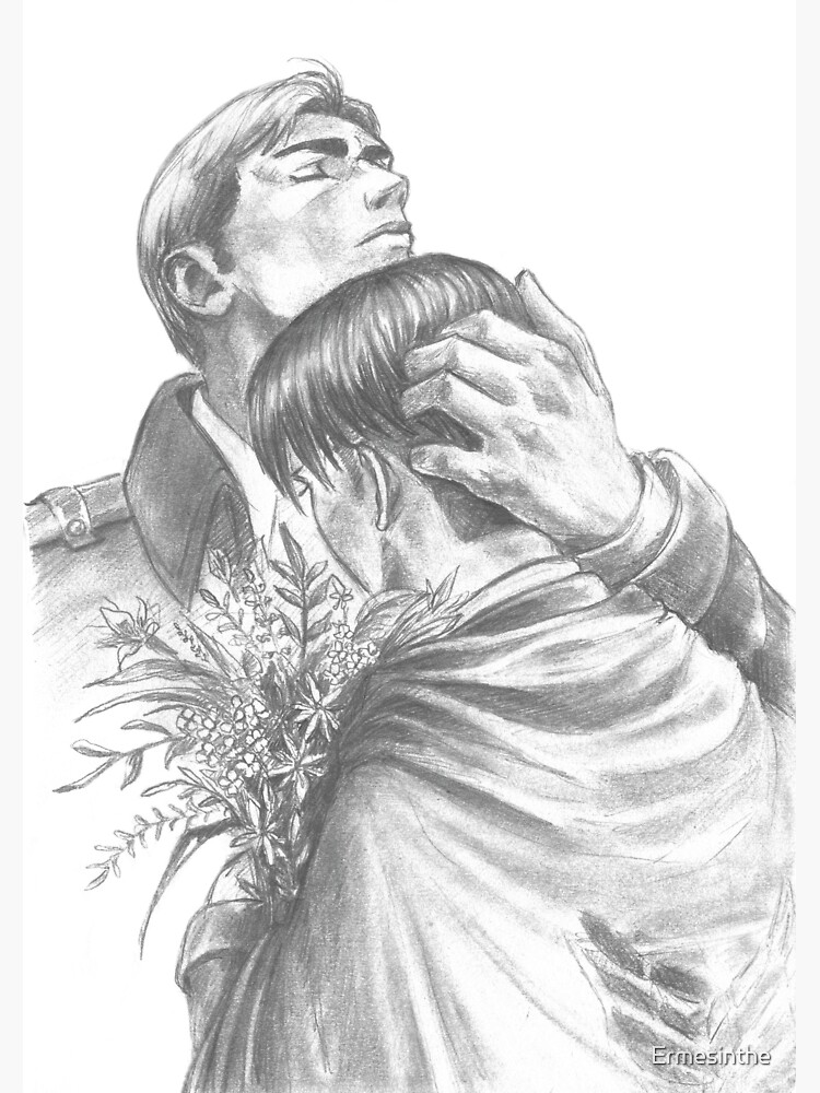 "eruri - flowers (pencil drawing)" Sticker for Sale by Ermesinthe ...