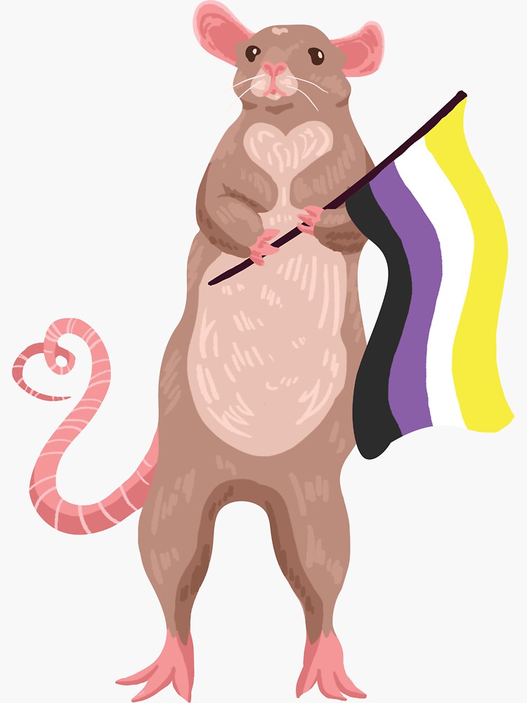 "Pride Rat (Non Binary Pride Flag)" Sticker for Sale by SquashShop ...