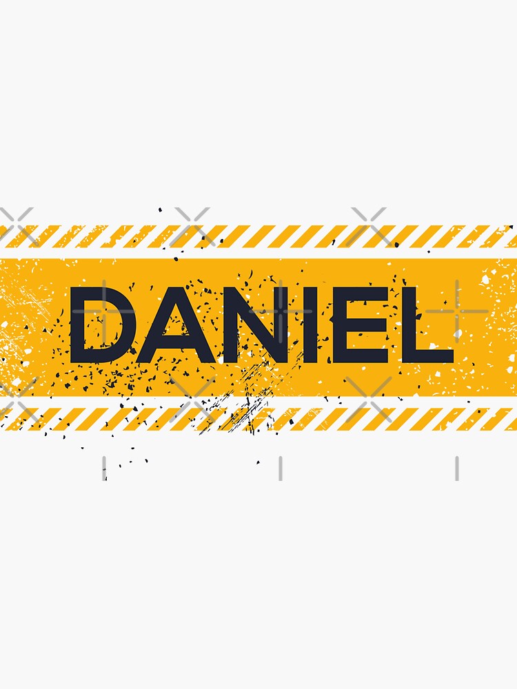 "Daniel name, Yellow sign design." Sticker by khaledarabic | Redbubble