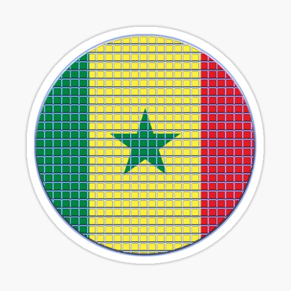 "Senegal Flag Rounded - Squares Pixel " Sticker for Sale by MoonElite ...