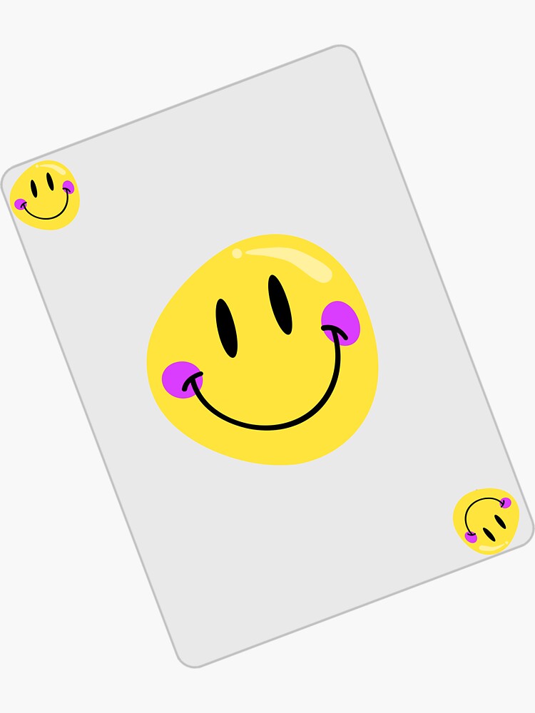 "smile face poker card" Sticker for Sale by Donya-Adel | Redbubble