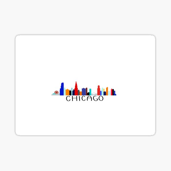 "Chicago Skyline" Sticker for Sale by mkillustrations | Redbubble