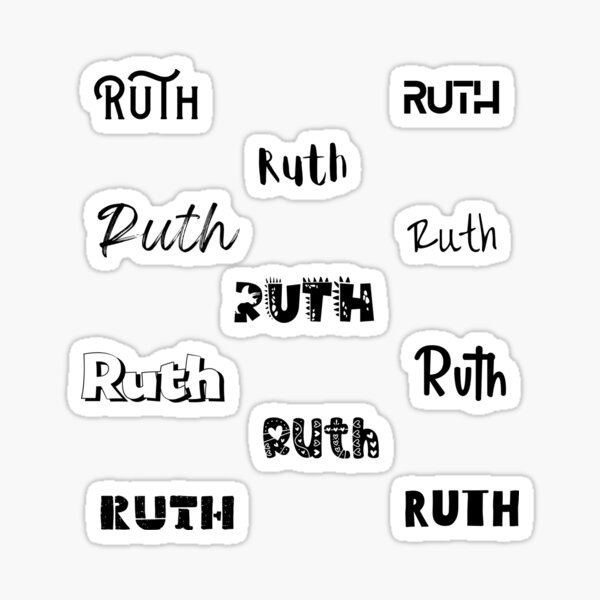 "Ruth stickers in 10 different fonts" Sticker for Sale by magleen ...