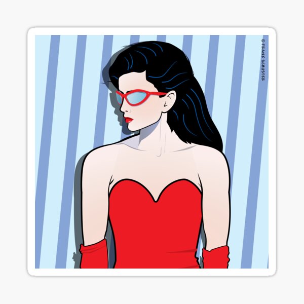"Pop Art Woman in Red Dress" Sticker for Sale by azoid | Redbubble