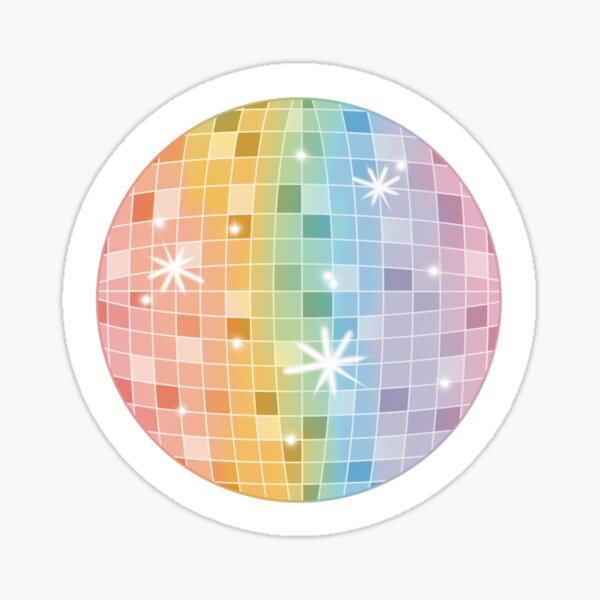 "Rainbow Disco Ball" Sticker for Sale by wholelottalyssa | Redbubble