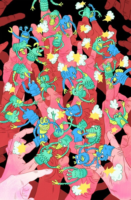 "Finger Puppet Fight " by Celine Chow | Redbubble