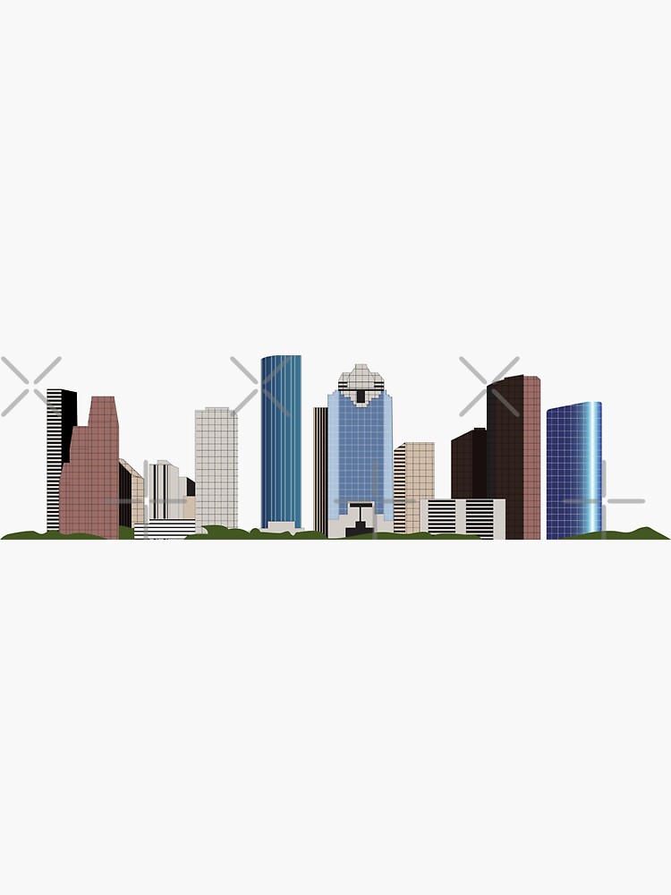 "HTX Houston Downtown Skyline" Sticker for Sale by unicornusrex | Redbubble