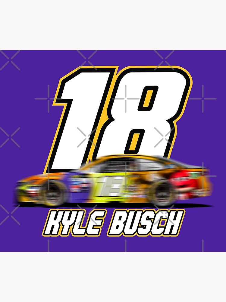 "Kyle Busch 18 Nascar Champion blurred car running" Poster for Sale by ...